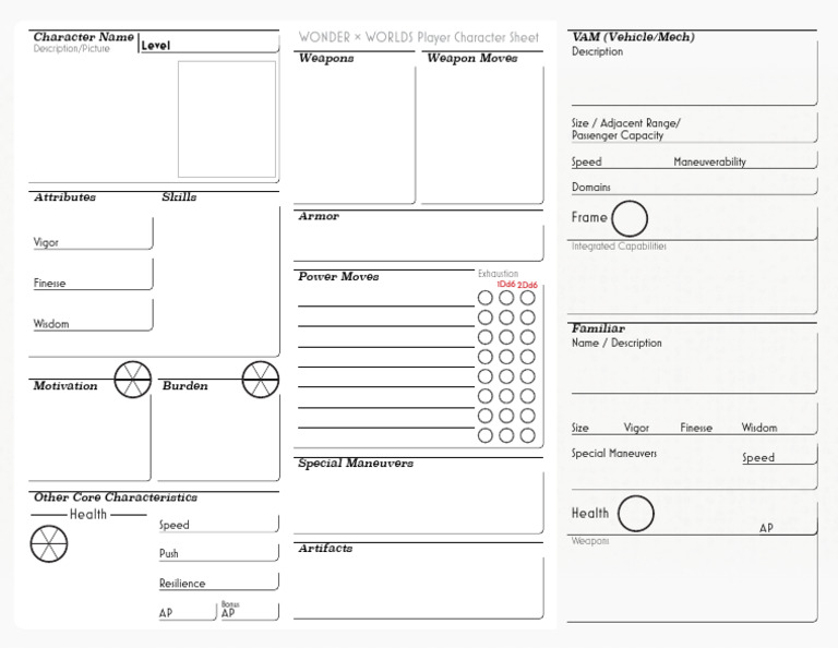 FormFill WXW CharacterSheet | PDF