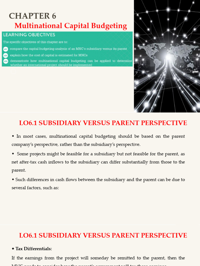 SV - Chapter 6 IFM - Multinational Capital Budgeting | PDF | Net Present Value | Cost Of Capital
