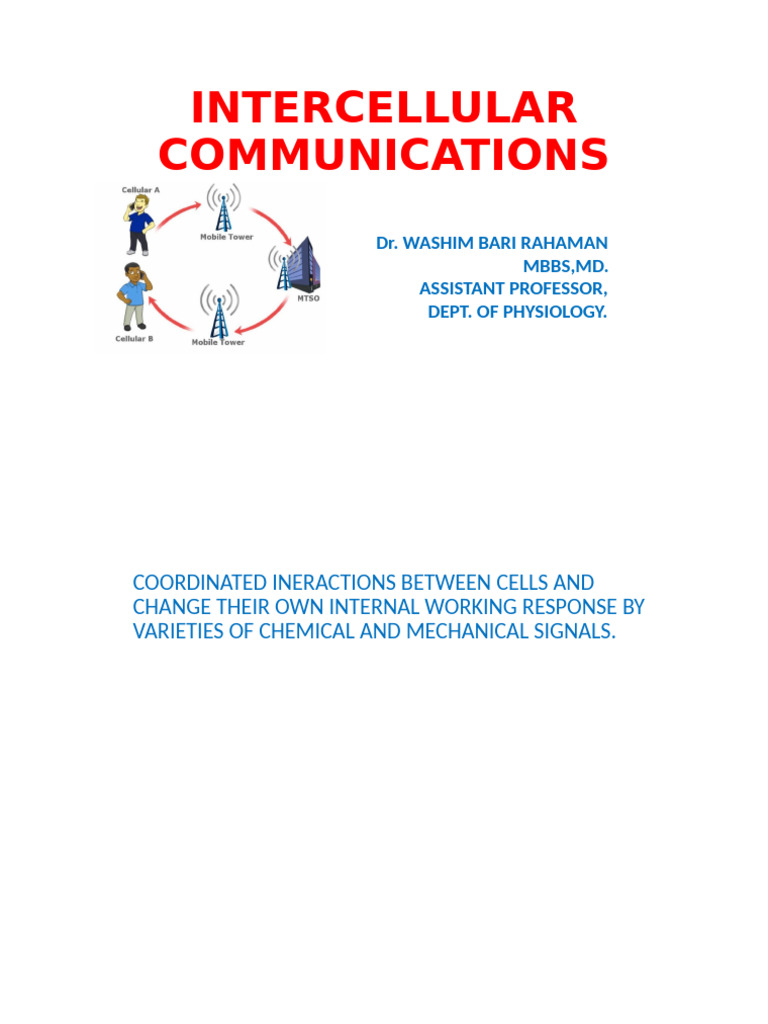 Intercellular Communication Mechanisms | PDF
