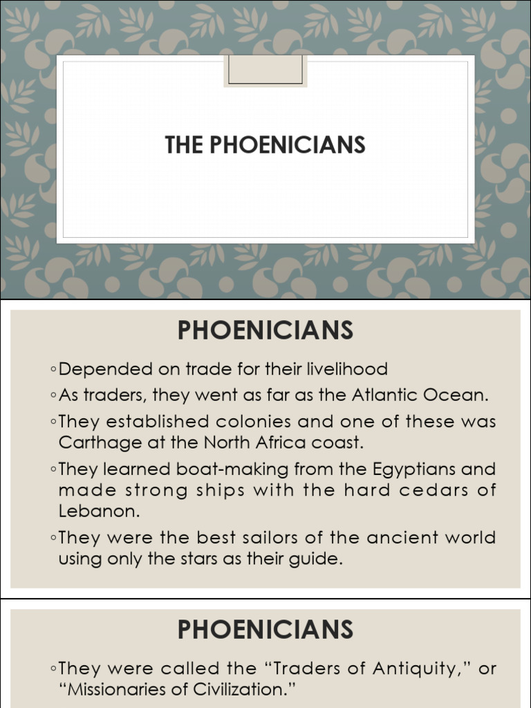 Phoenicians: Carriers of Civilization | PDF