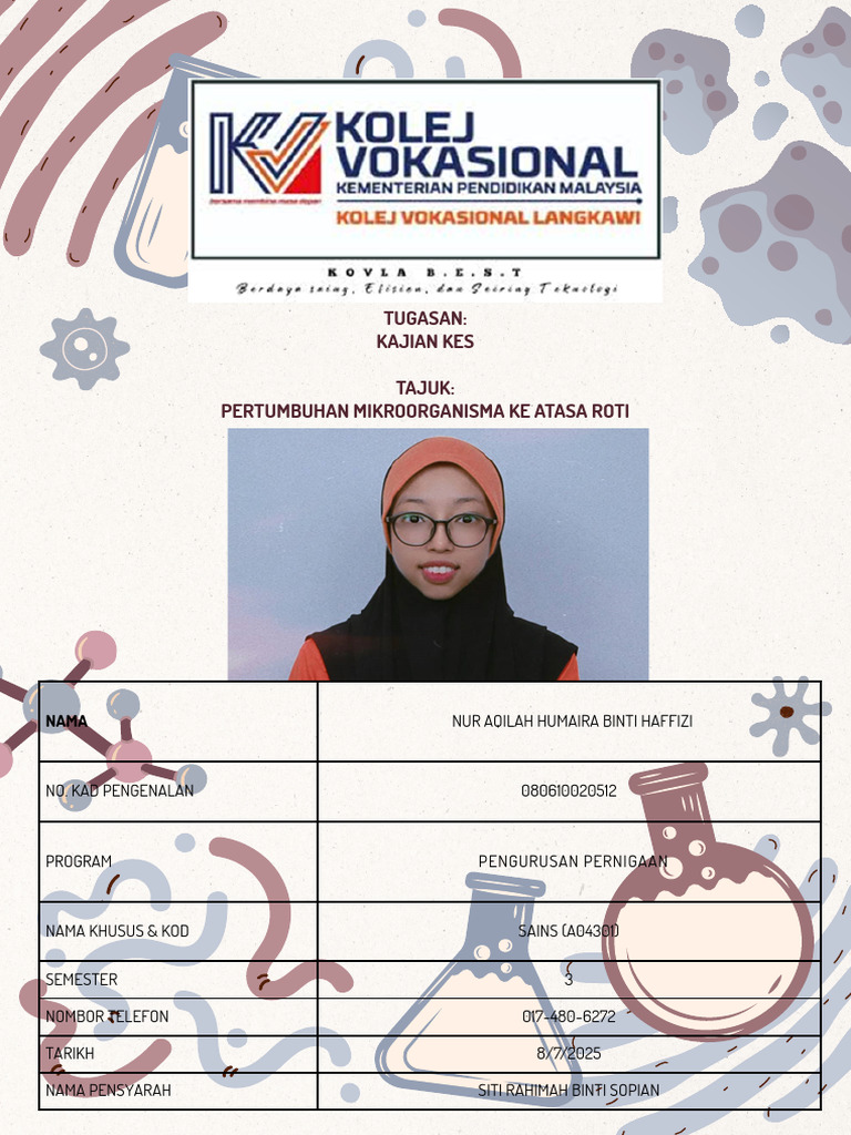 Blue and White Doodle Science Project Cover A4 Document | PDF
