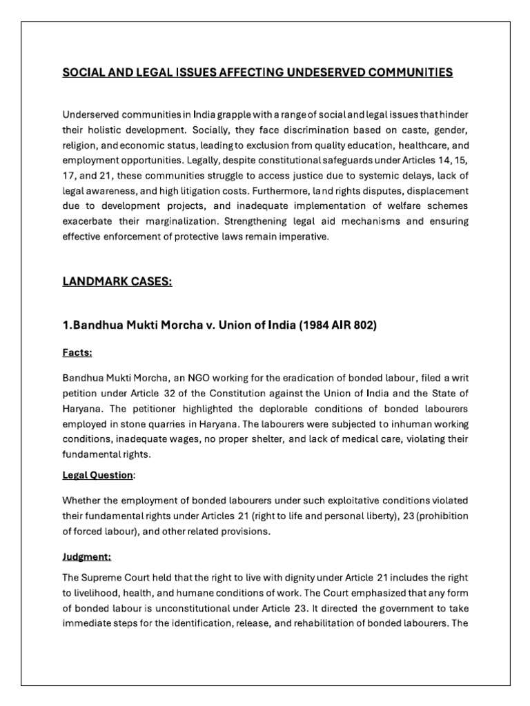Undeserved Community | PDF