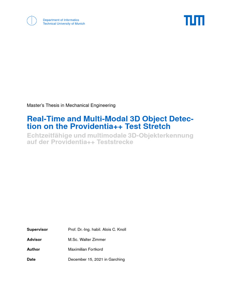 2021 12 Masters Thesis Maximilian Fortkord Compressed | PDF | Lidar | Image Segmentation