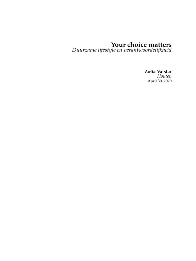 Scriptie Lifestyle - Zosia Valstar | PDF