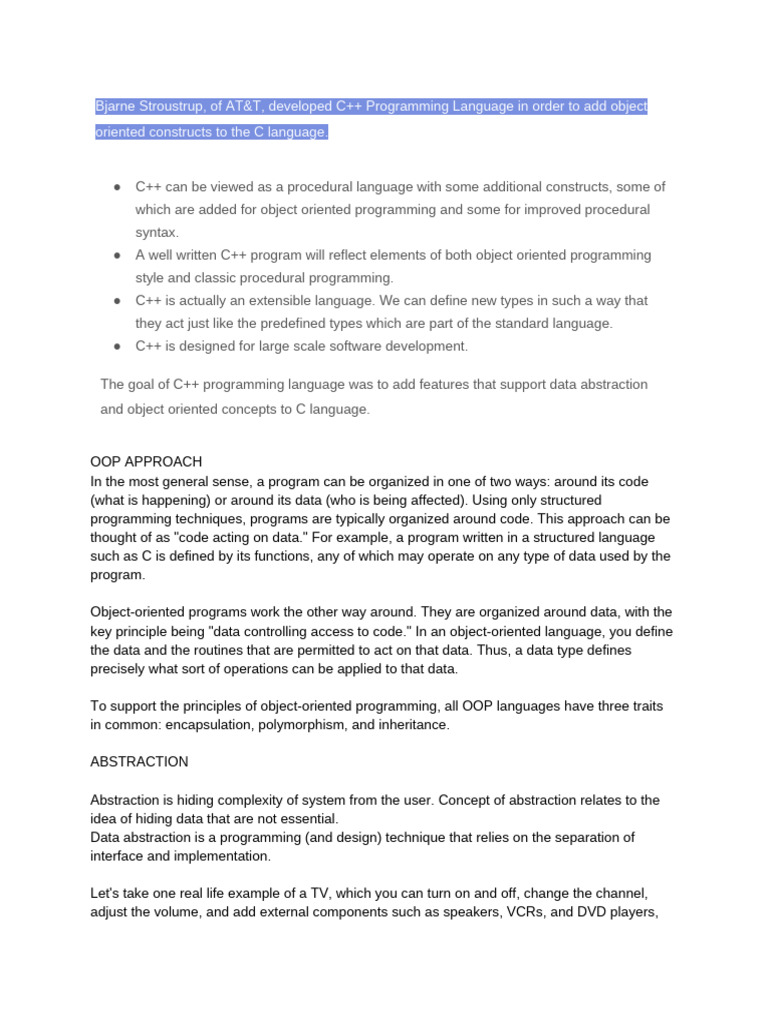 Bjarne Stroustrup, of AT&T, Developed C++ Programming Language in Order To Add Object Oriented ...