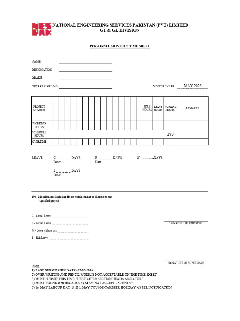 Charging Sheet May 2025 | PDF