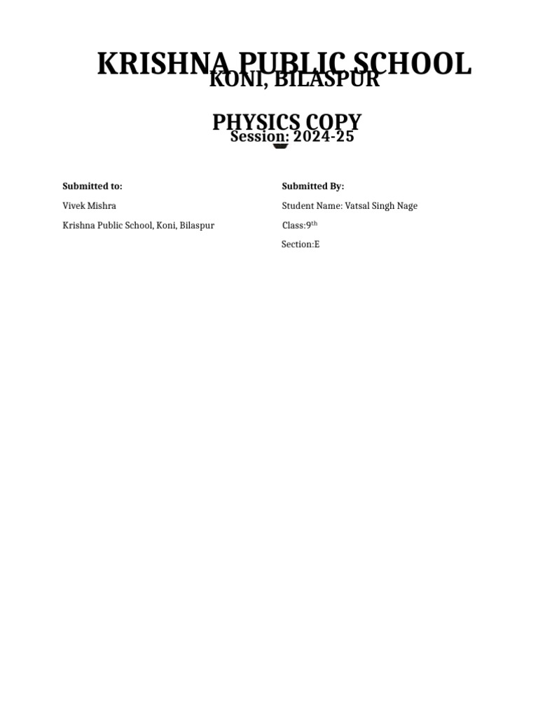 Physics Copy Cover | PDF