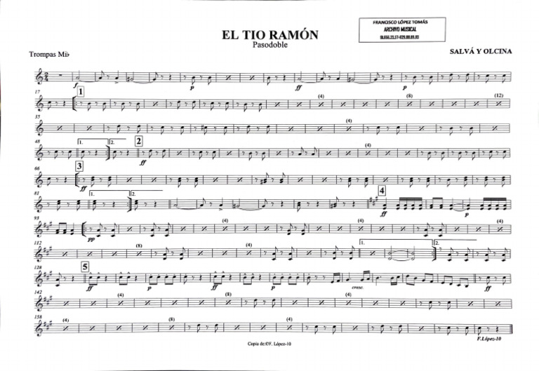 El Tio Ramon Pasodoble | PDF