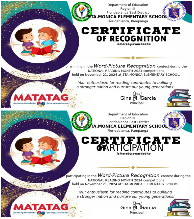 Reading Certificate | PDF