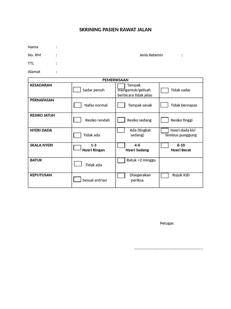 Skrining Pasien Rawat Jalan | PDF