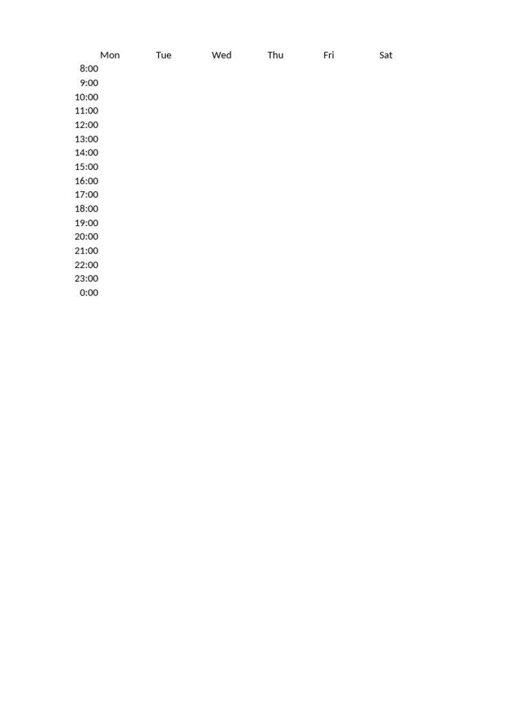 Weekly Schedule | PDF