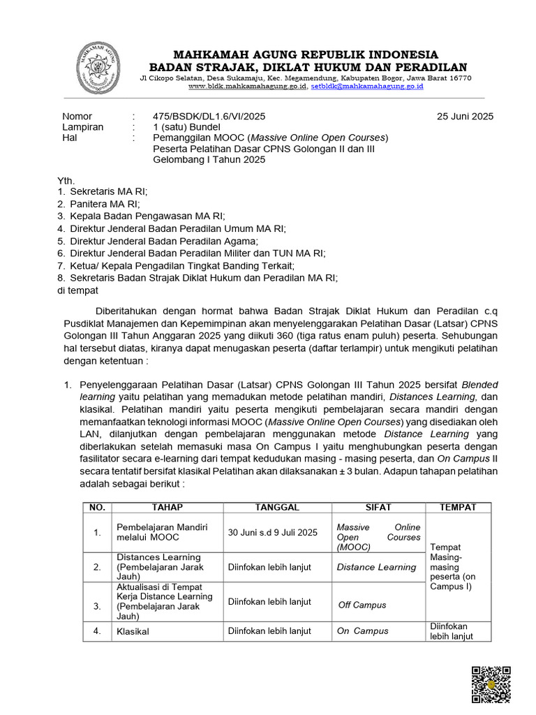 475 Pemanggilan Latsar Gel 1 | PDF