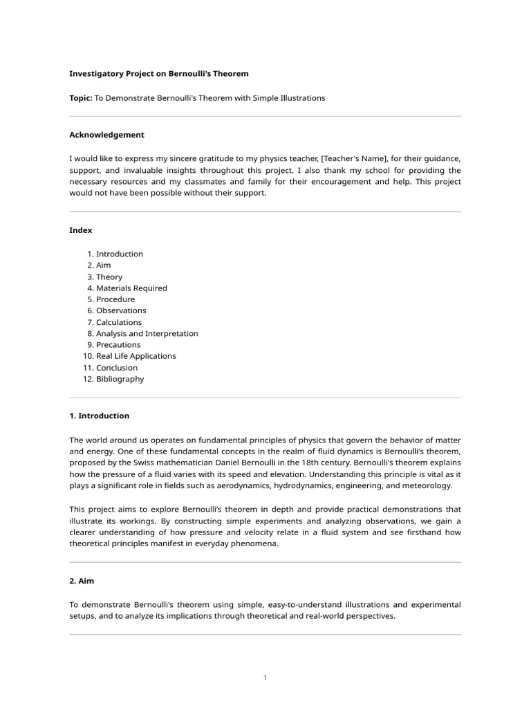 .Trashed-1753362384-Bernoulli Theorem Project (1) | PDF | Lift (Force ...