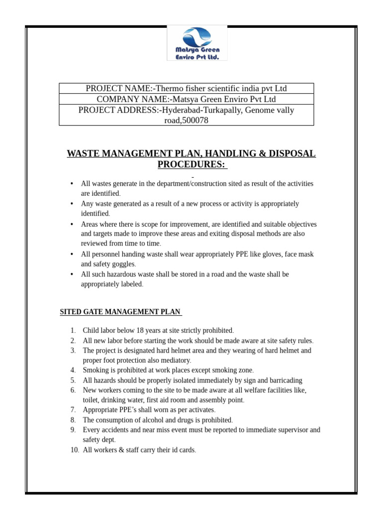 Waste Management Plan - R0 - 20250627 - 195914 | PDF | Personal ...