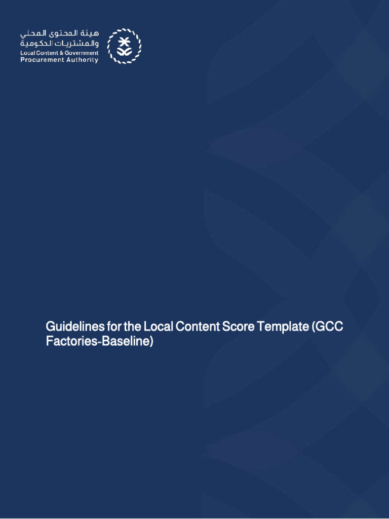 Guidelines For The Local Content Score Template (GCC-Baseline) | PDF ...