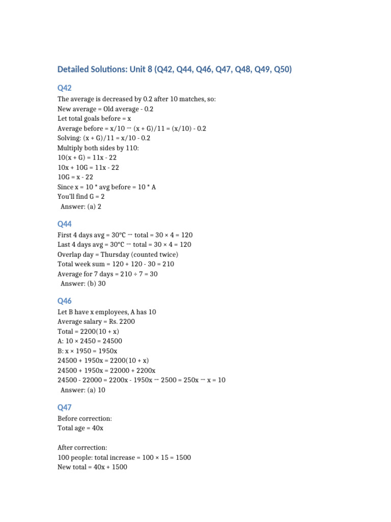 Unit8 Q42 To Q50 Detailed Solutions | PDF