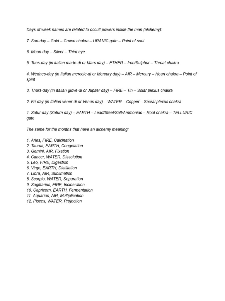 Days of Week Names | PDF