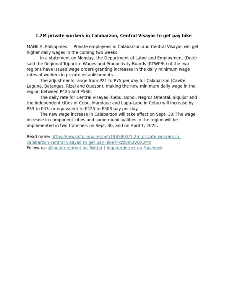 Copyreading Exercise No. 18 | PDF | Philippines | Economy Of The Philippines