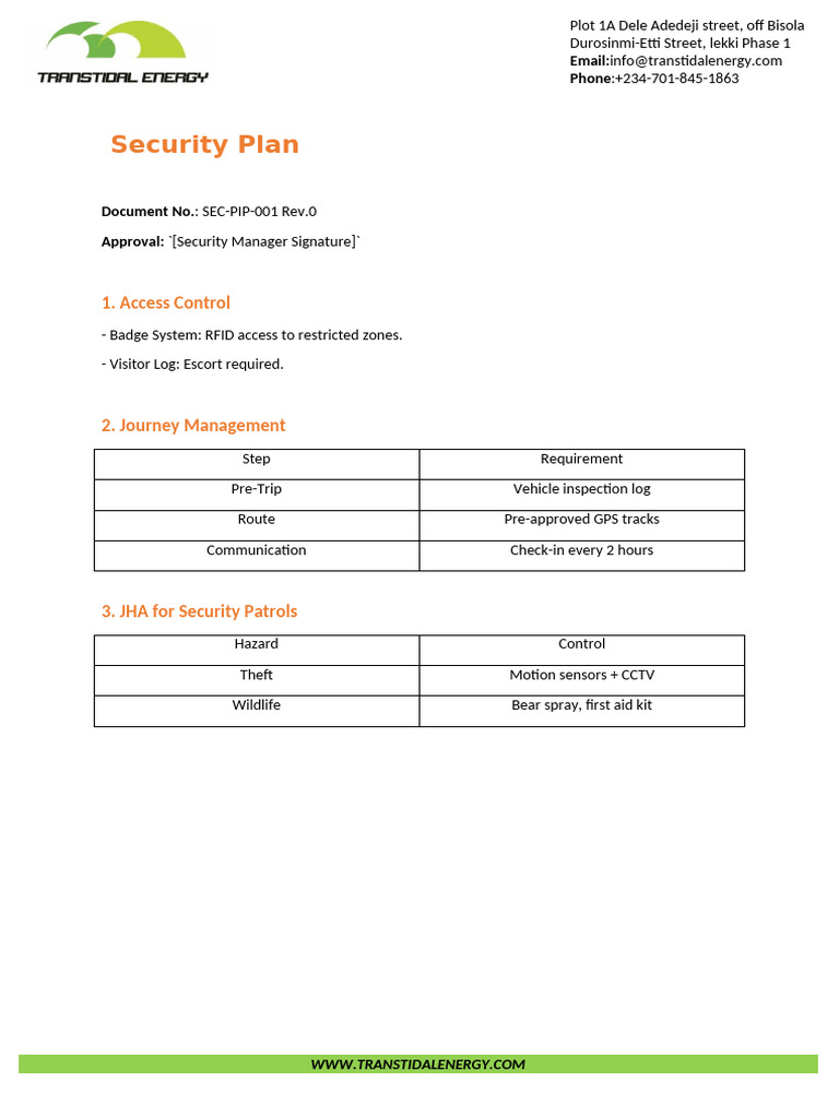 Security Plan | PDF