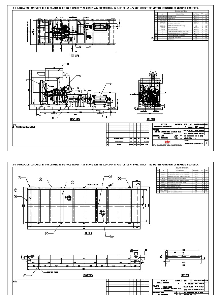 GA Drawing MKC9 + Engine G3408 - Rev B | PDF