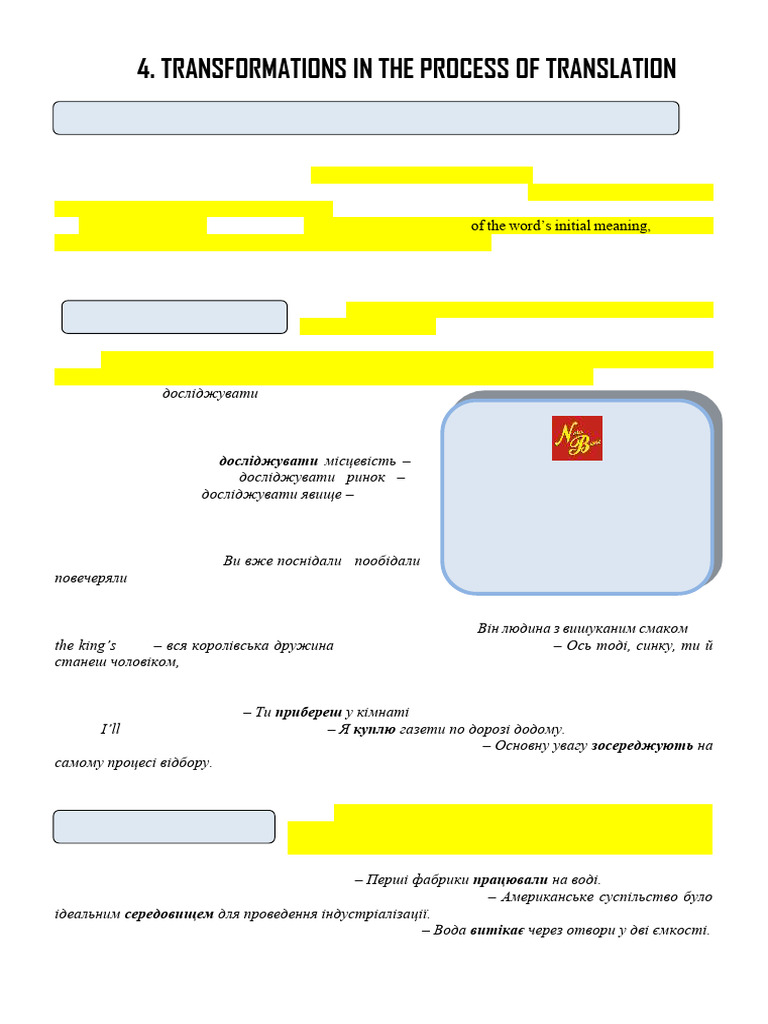 Translation Transformations | PDF | Semantics | Translations
