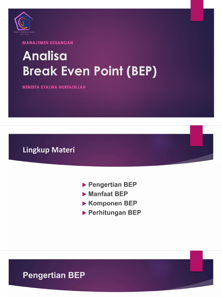 6 - Analisa Break Even Point (BEP) | PDF