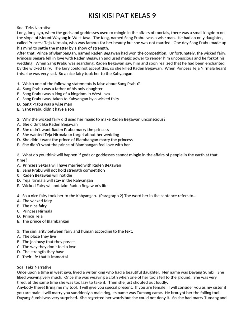 Soal Teks Narrative Legend 1 | PDF | Storms | Tropical Cyclones