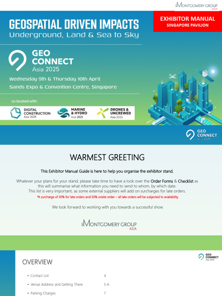 Gca 2025 Exhibitor Manual - Singapore Pavilion | PDF