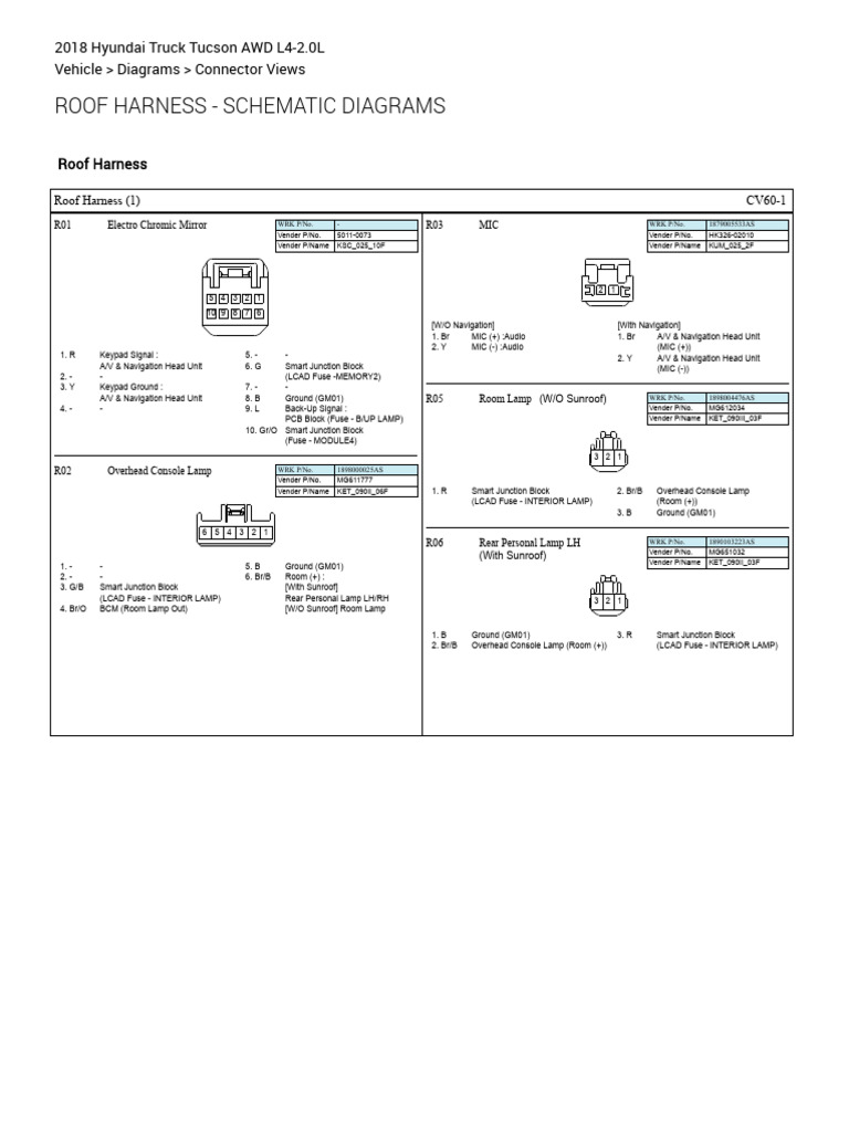 Roof Harness - Schematic Diagrams | PDF | Automotive Industry ...