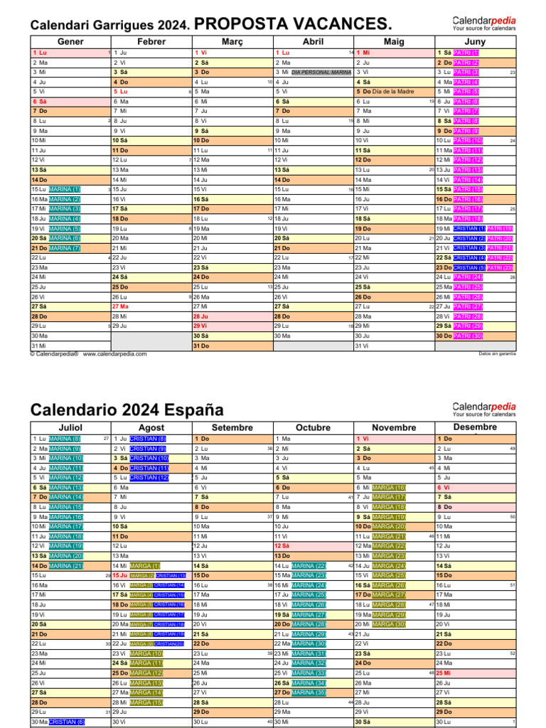 Ses Garrigues Proposta Vacances 2024 | PDF