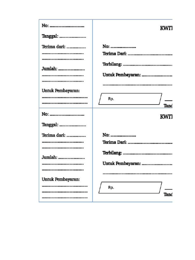 Contoh Kwitansi Excel 3 | PDF