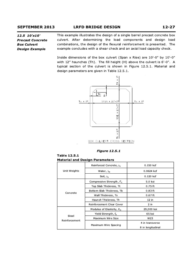 Box Culvert Design Example US | PDF