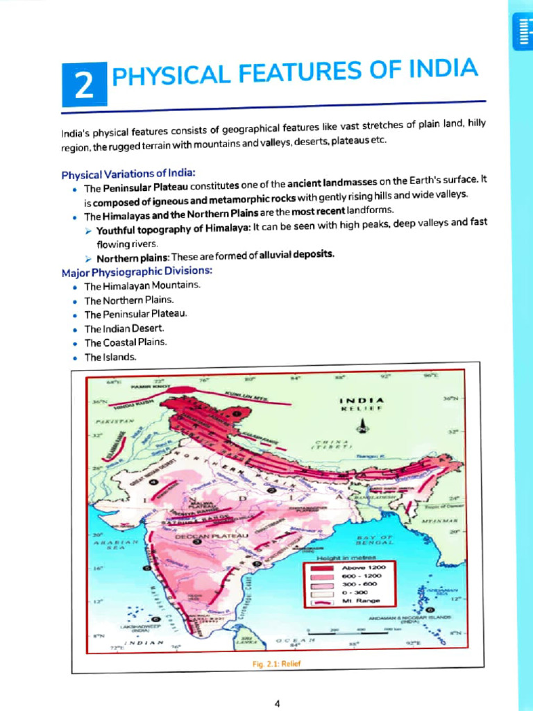 Physical Features of India Explained | PDF | Himalayas | Geology