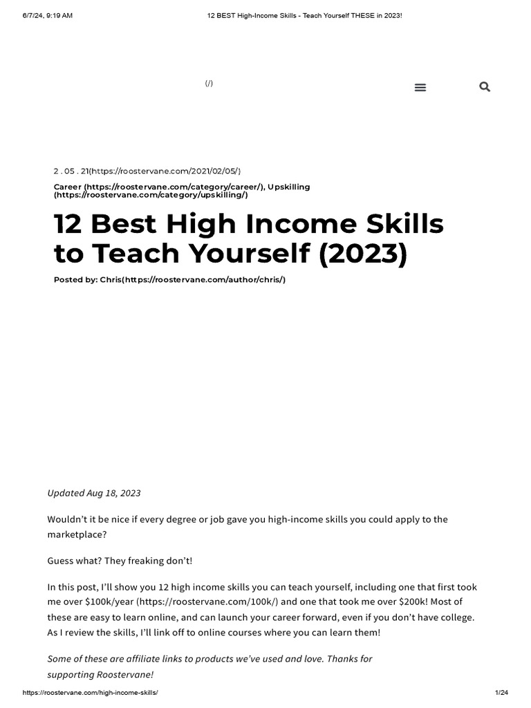 12 High-Income Skills to Learn in 2023 | PDF | Search Engine ...