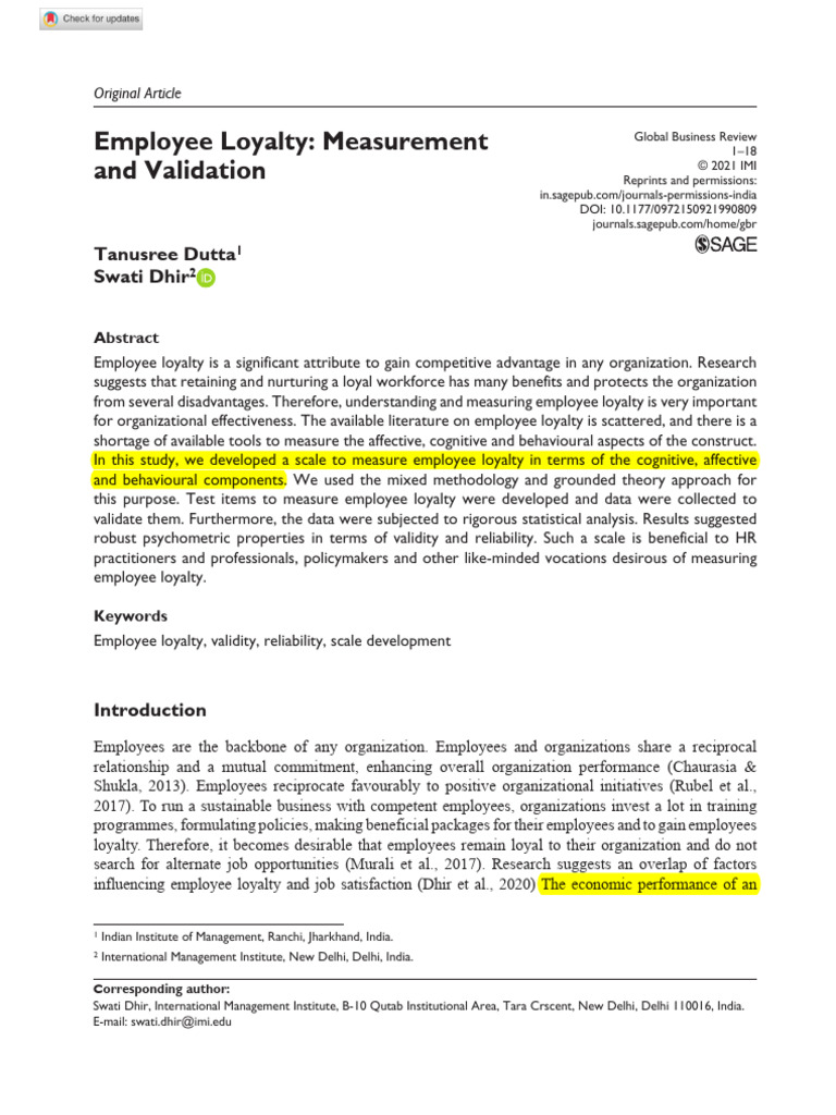 Defining Employee Loyalty and Its Impact | PDF | Loyalty | Employment