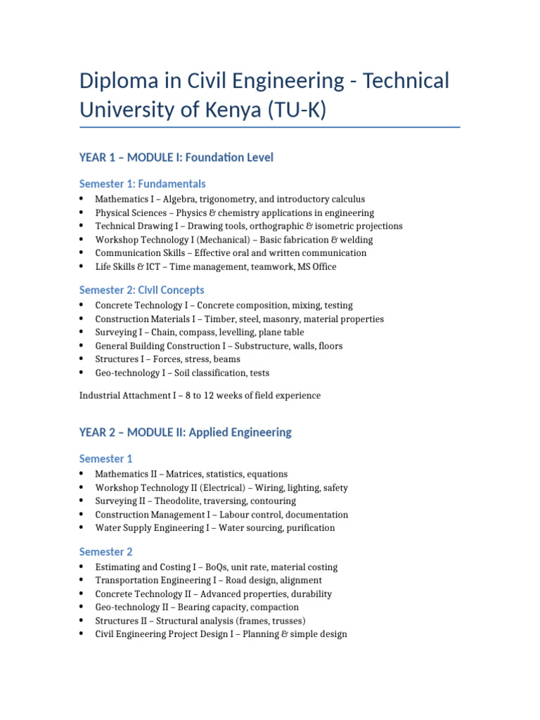 Diploma Civil Engineering TUK | PDF | Engineering | Civil Engineering