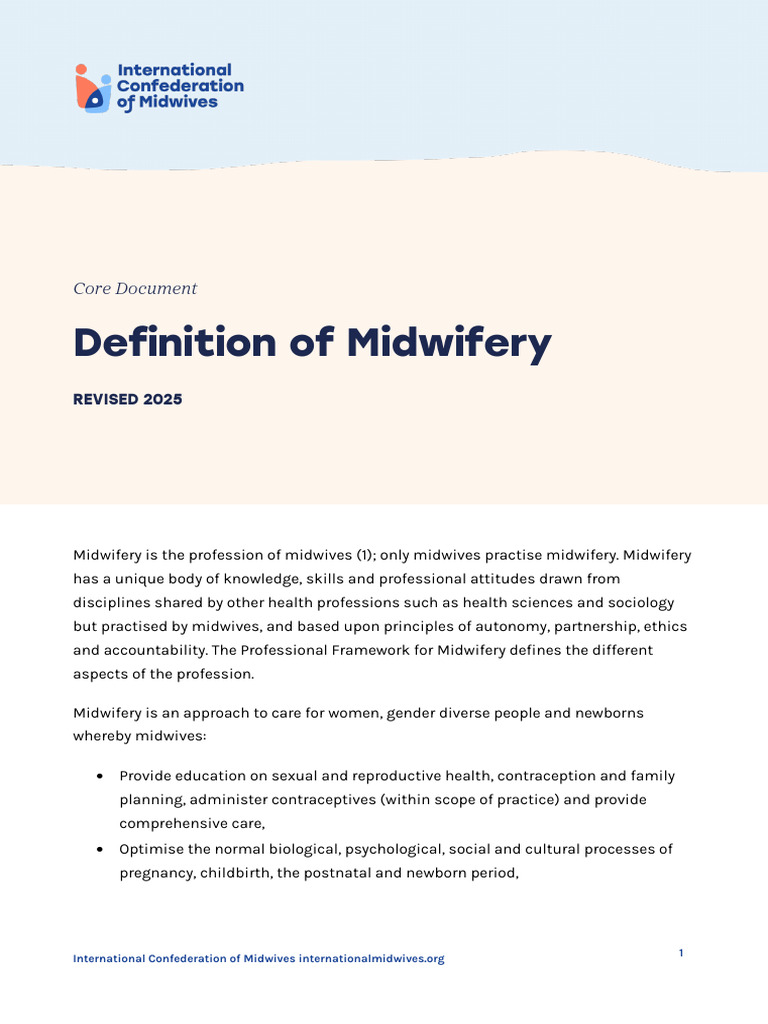 Definition of Midwifery 2025 | PDF | Midwife | Midwifery