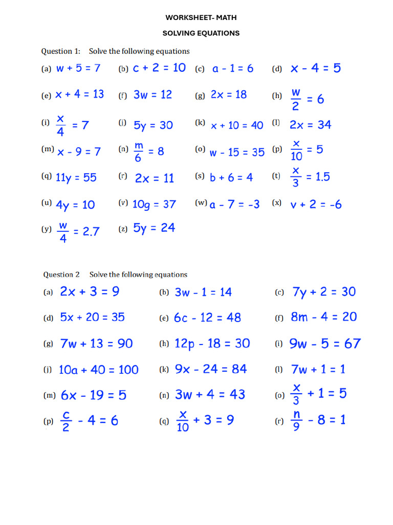 P Solving Equations | PDF