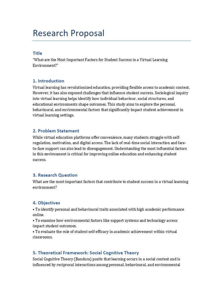 Sample Research Proposal | PDF | Self Efficacy | Behavior