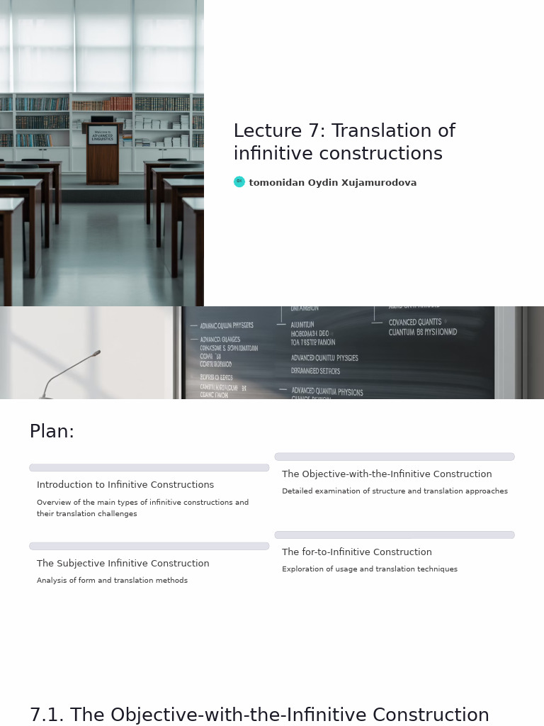 Lecture 7 Translation of Infinitive Constructions | PDF | Subject ...