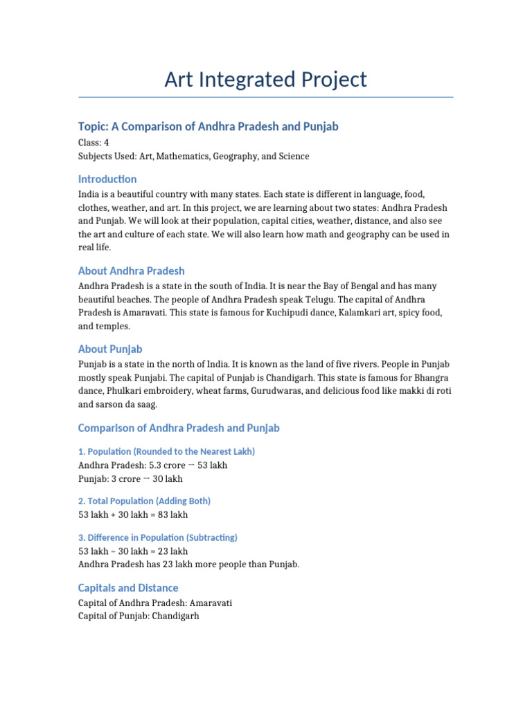 Art Integrated Project Class4 | PDF | Shape