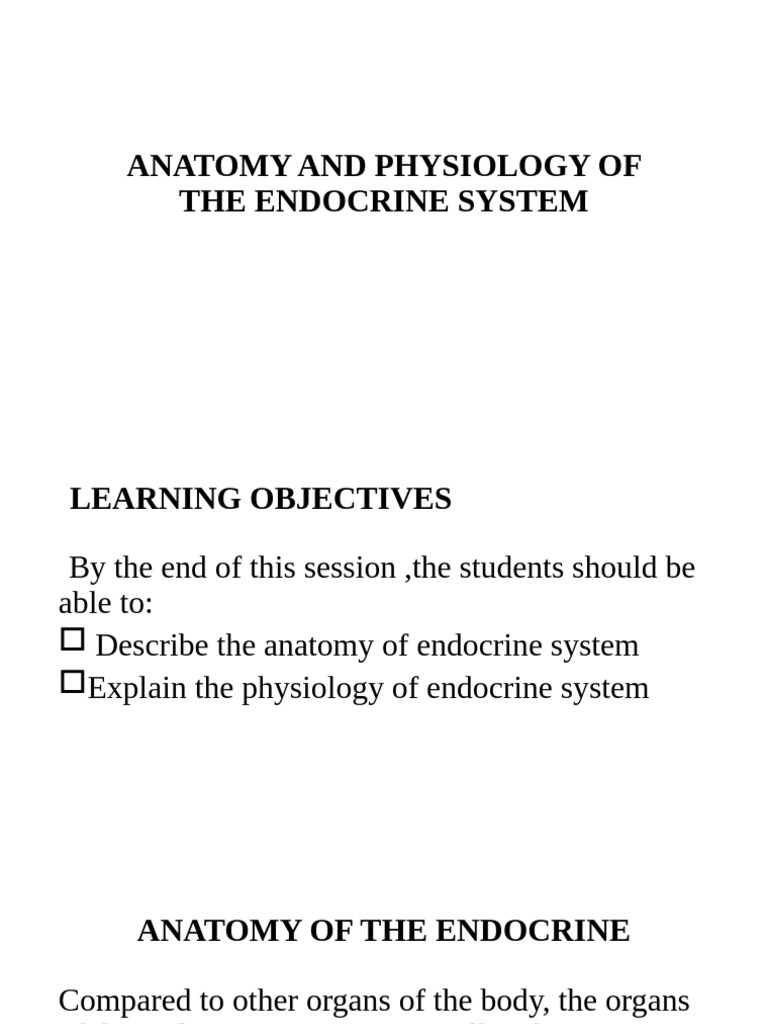 Anatomy and Physiology of The Endocrine System | PDF | Adrenal Gland ...