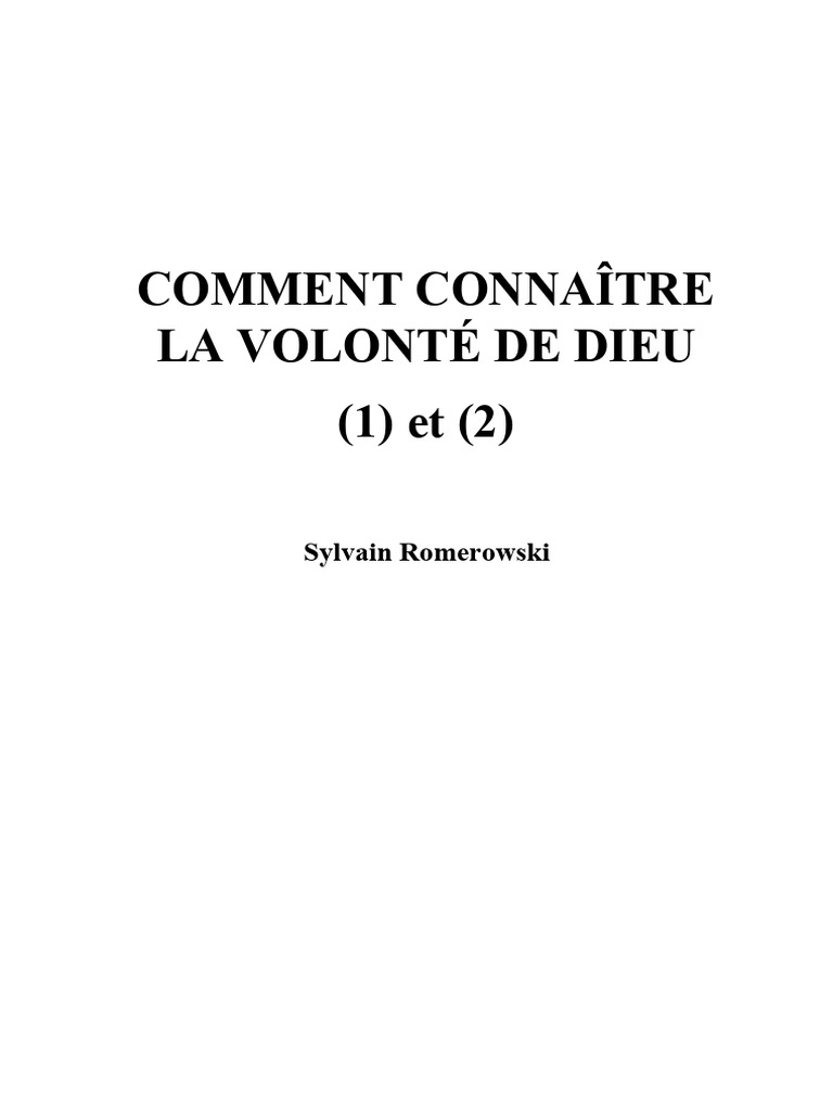 Comprendre la volonté de Dieu pour soi | PDF | Dieu | Bible
