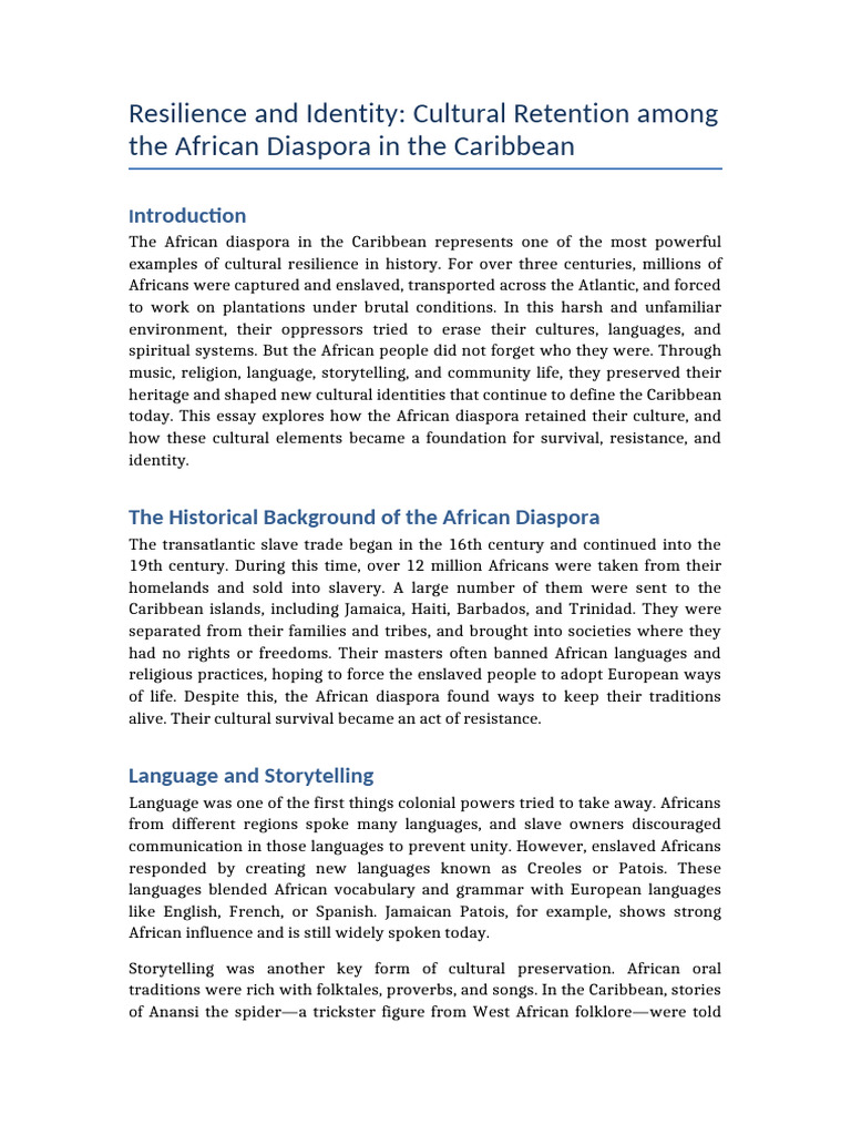 African Diaspora Cultural Retention Caribbean Expanded | PDF | Atlantic ...