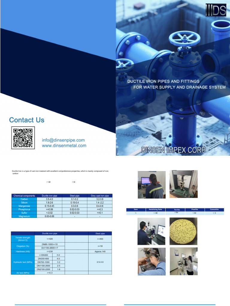 Dinsen Ductile Iron Pipe Catalogue | PDF | Cast Iron | Pipe (Fluid ...