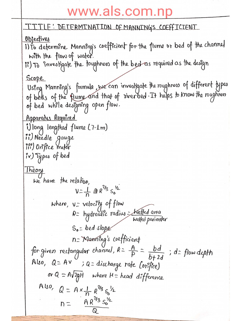 Hydraulics Lab Report | PDF