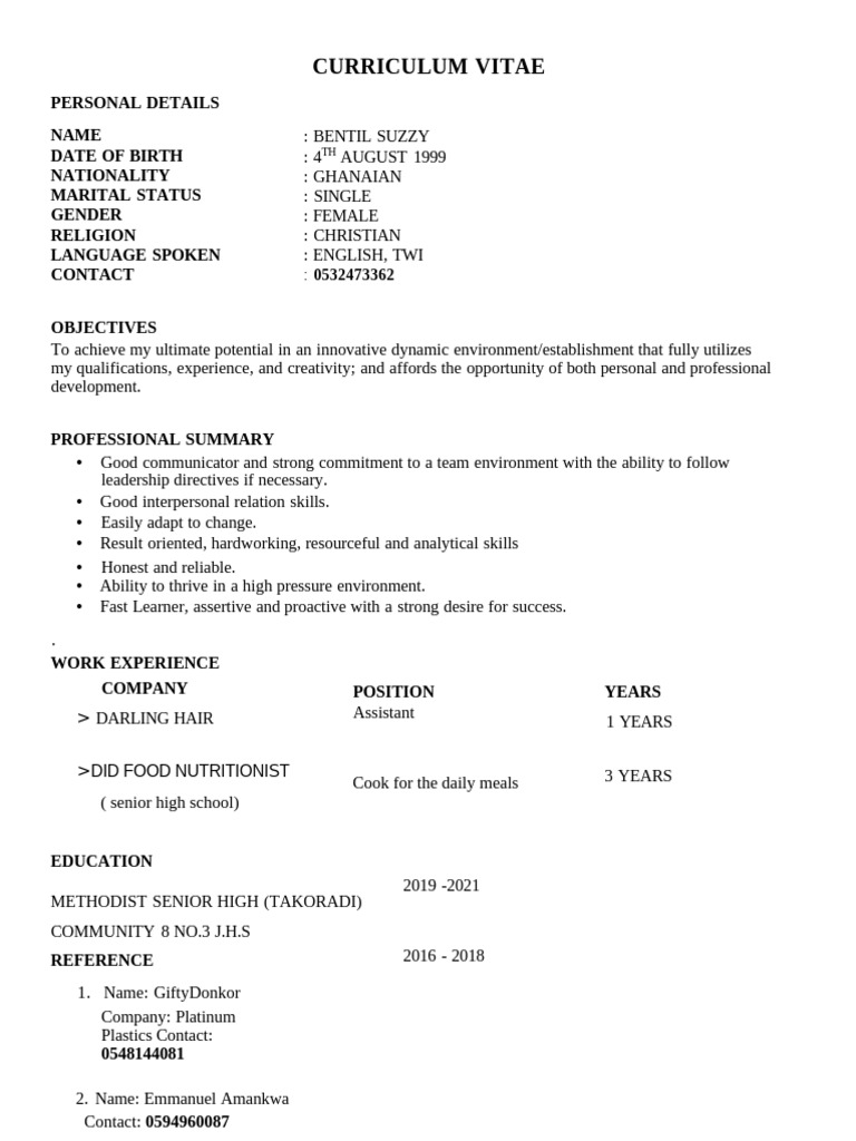 Bentil CV | PDF