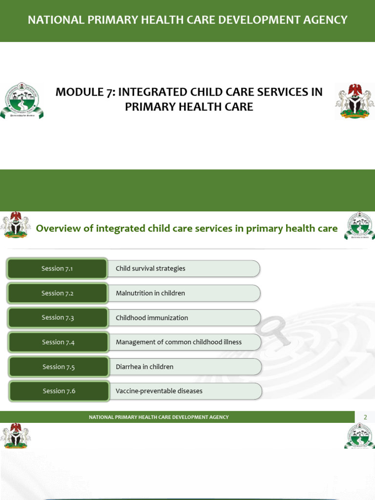 Integrated Child Care Services For PHC - v1 - King Edits | PDF | Diarrhea | Vaccines