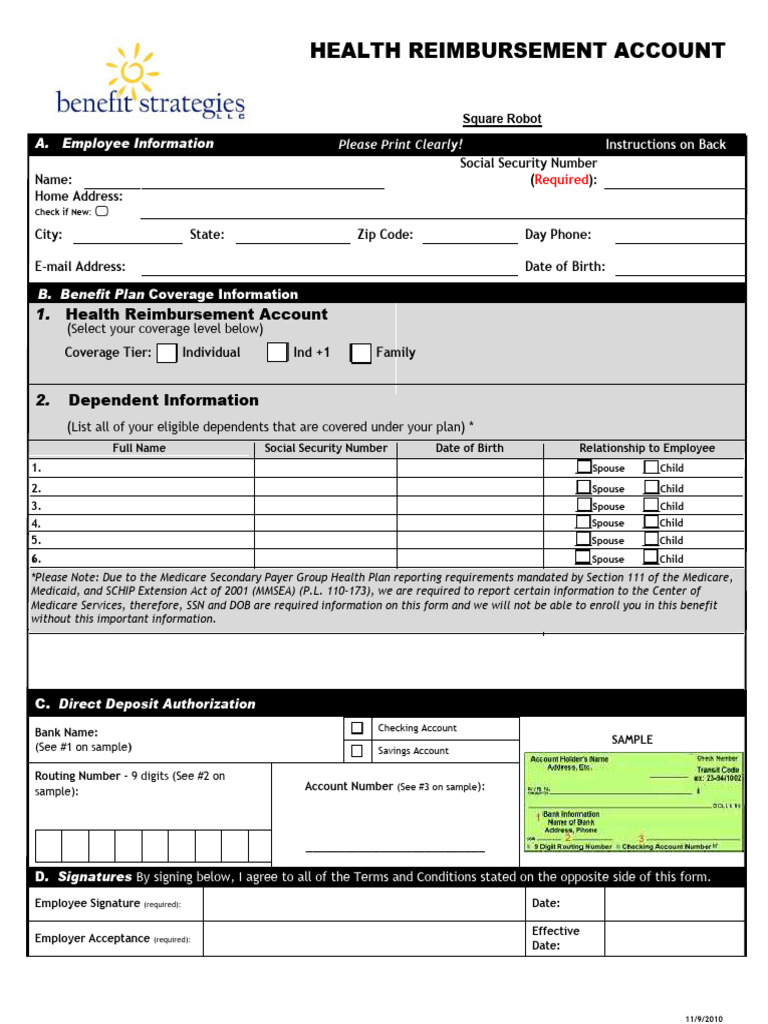 Voya - HRA Enrollment Form | PDF | Health Care | Social Programs