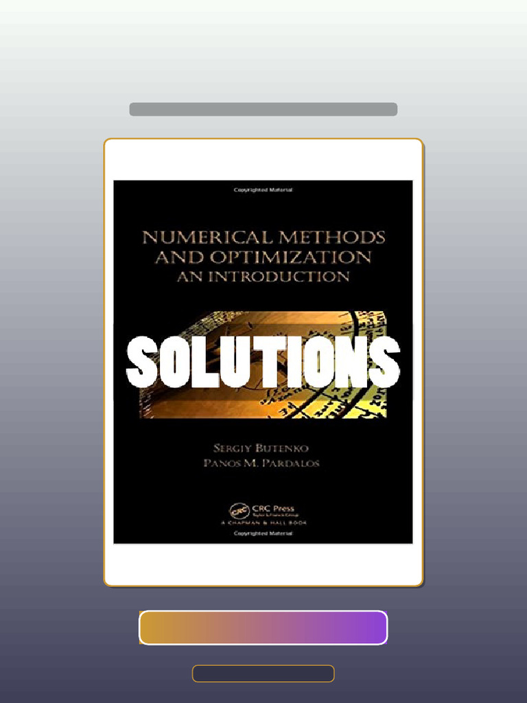 Numerical Methods and Optimization An Introduction 1 Ed Butenko | PDF
